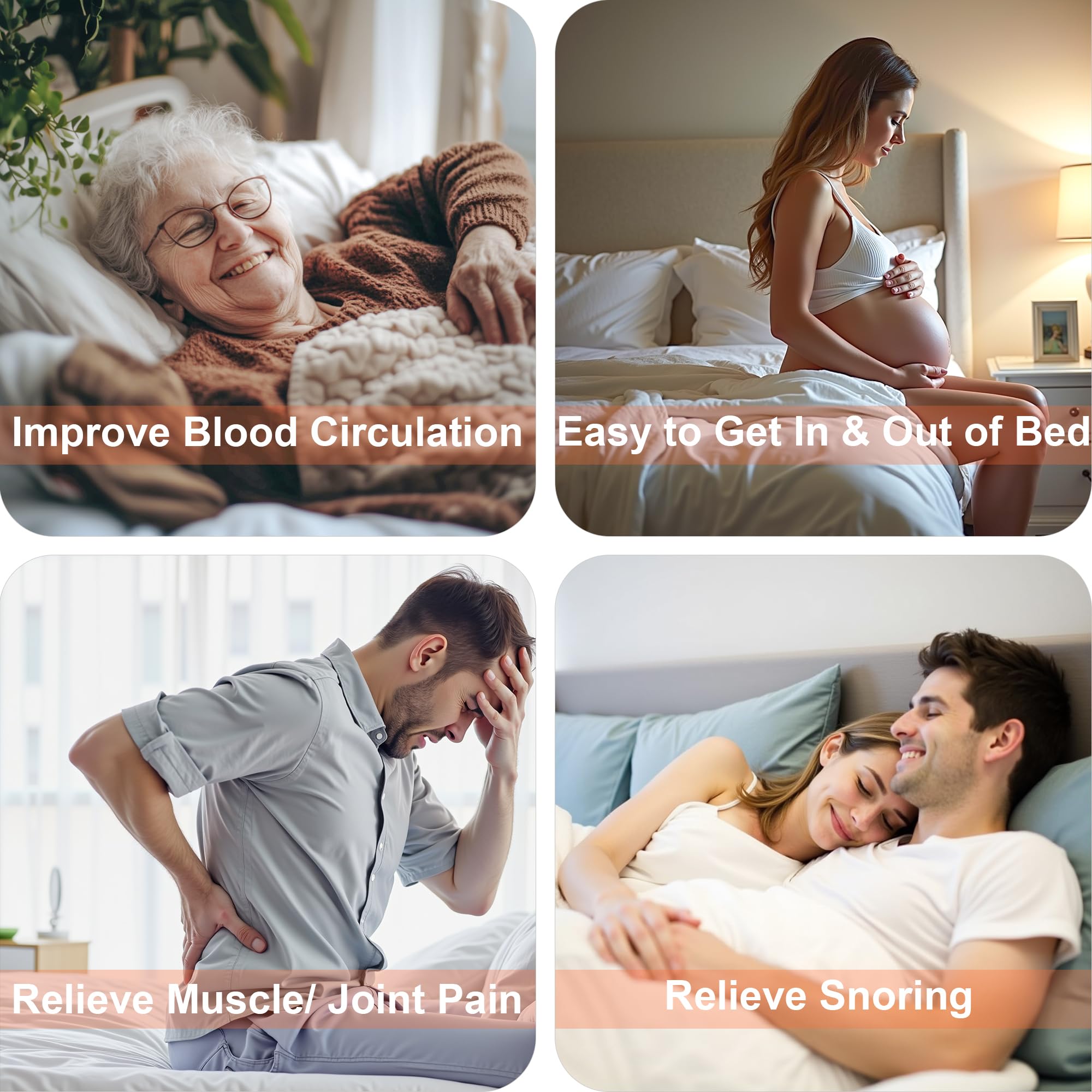 GOLDORO Ergonomic King Size Adjustable Bed Base, Wireless Remote Control, Whisper Quiet Durable Motor, Independent Head and Foot Incline