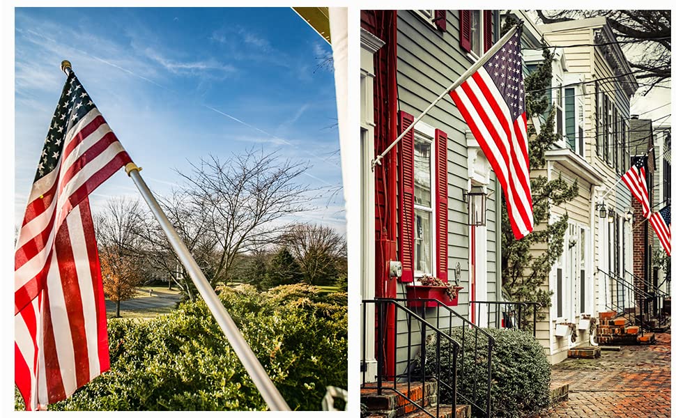 Flag Pole Holder for Outside House, Flag Holder, Flag Holders for Outside, Heavy Duty Flag Pole Mounting Bracket, Flag Bracket, Aluminum Rust Free Coated, Stainless Hardware 1" Diameter