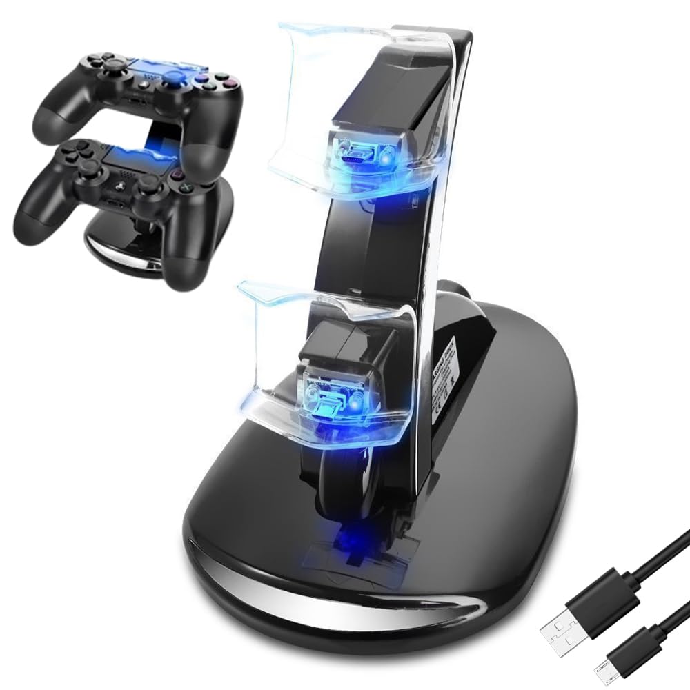Megadream PS4 Controller Charger, 4 Controller USB Charging Station Dock, PlayStation 4 Charging Station for Playstation4 / PS4 / PS4 Slim / PS4 Pro Controller
