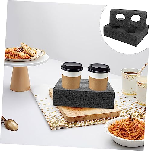 CIYODO 2pcs Drink Cup Holder Drinks Coffee Mug Coffee Tray Beverages Drink Carrier Cup Carrier Drink Cup Takeout Carrier Tray Cup Holders Packing Trays Bowl Holder Four Holes Pearl Cotton