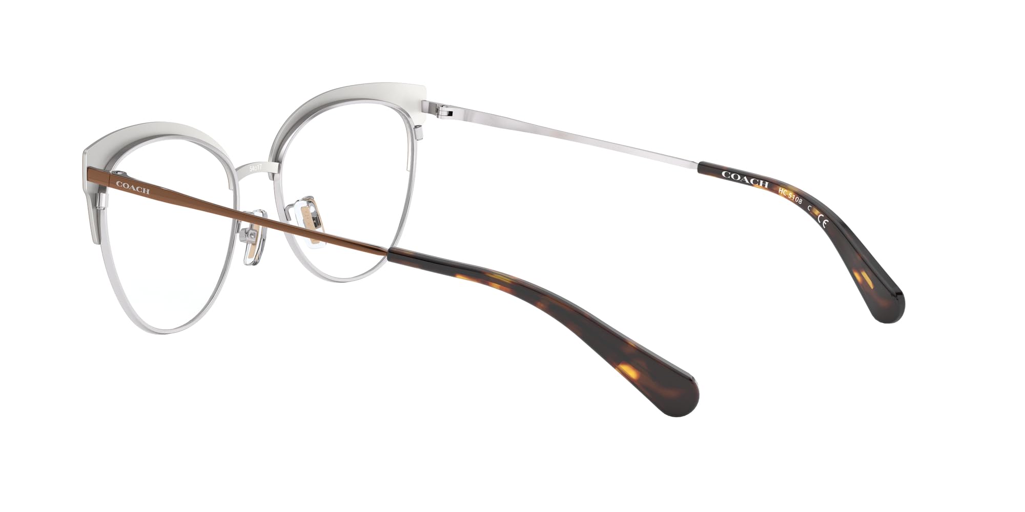 Coach HC5108 Prescription Eyewear Frames, Brown Silver Gold Gradient/Demo Lens, 54 mm