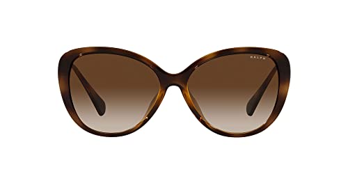 Ralph by Ralph Lauren Women's RA5288U Universal Fit Butterfly Sunglasses, Gradient Brown, 57 mm