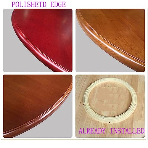 Generic 30in 40in Lazy Susan Turntable Wood Dining Table Serving Tray For Kitchen Eazy To Share Food, Oversized Tabletop Swivel Plate, 360°, Easy To Clean, Silent (Color : Rustic, Size : 80 cm (30 i