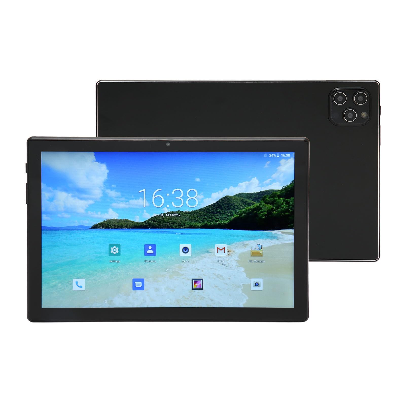 DAUERHAFT Gaming Tablet, 8GB RAM 256GB ROM Dual Camera 10.1in FHD HD Tablet Aluminum Alloy with Keyboard for Family (US Plug)