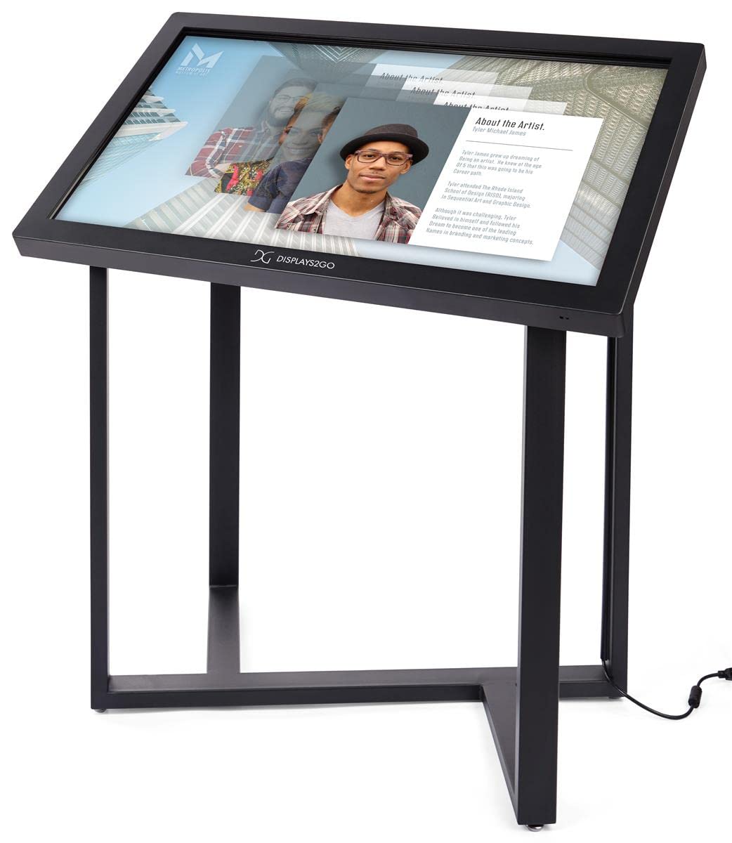 Displays2go Floor Standing Digital Touch Screen, 43" Display, 10pt, 7.1 Android OS - Black (DGSNKS43BK)