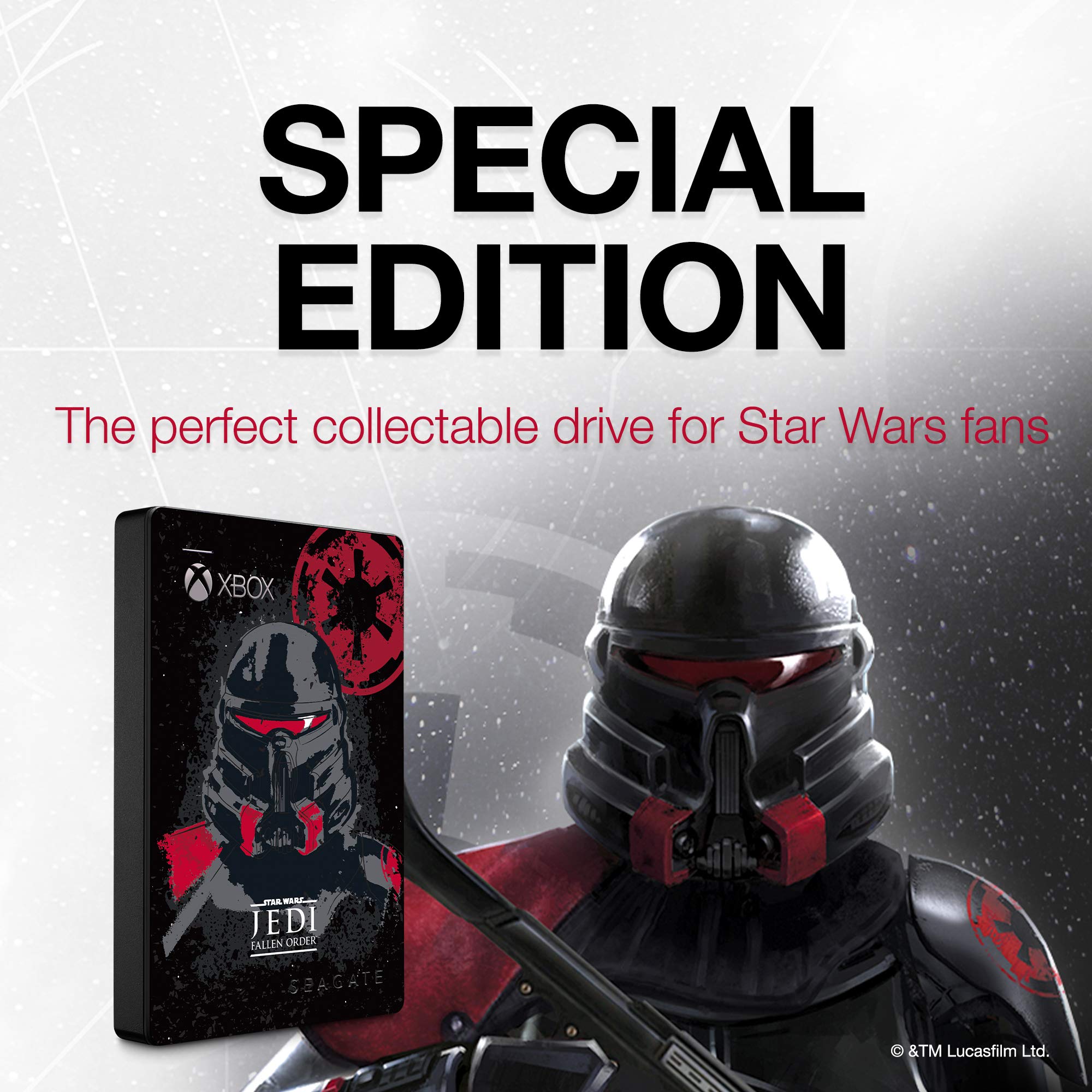 Seagate External Portable HDD, 2TB, Star Wars Edition, Jedi Fallen Order, Officially Licensed for Xbox, and Two-Year Rescue Services (STEA2000426)