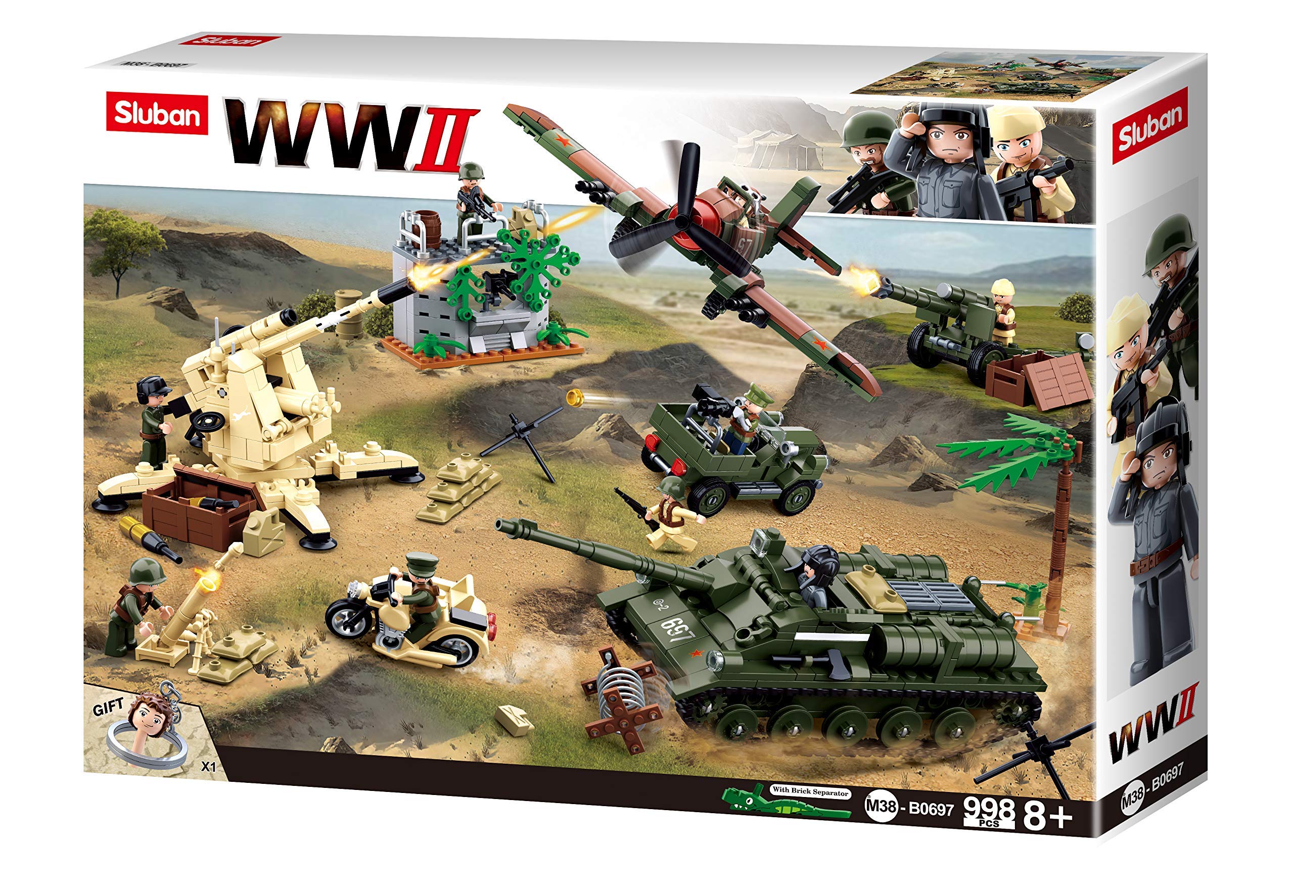 SlubanKids Creative Building Blocks Set | Imaginative Indoor Games Toys for Kids | Army Building Blocks WWII Series (WWII Battle of Kursk) 998 Pc