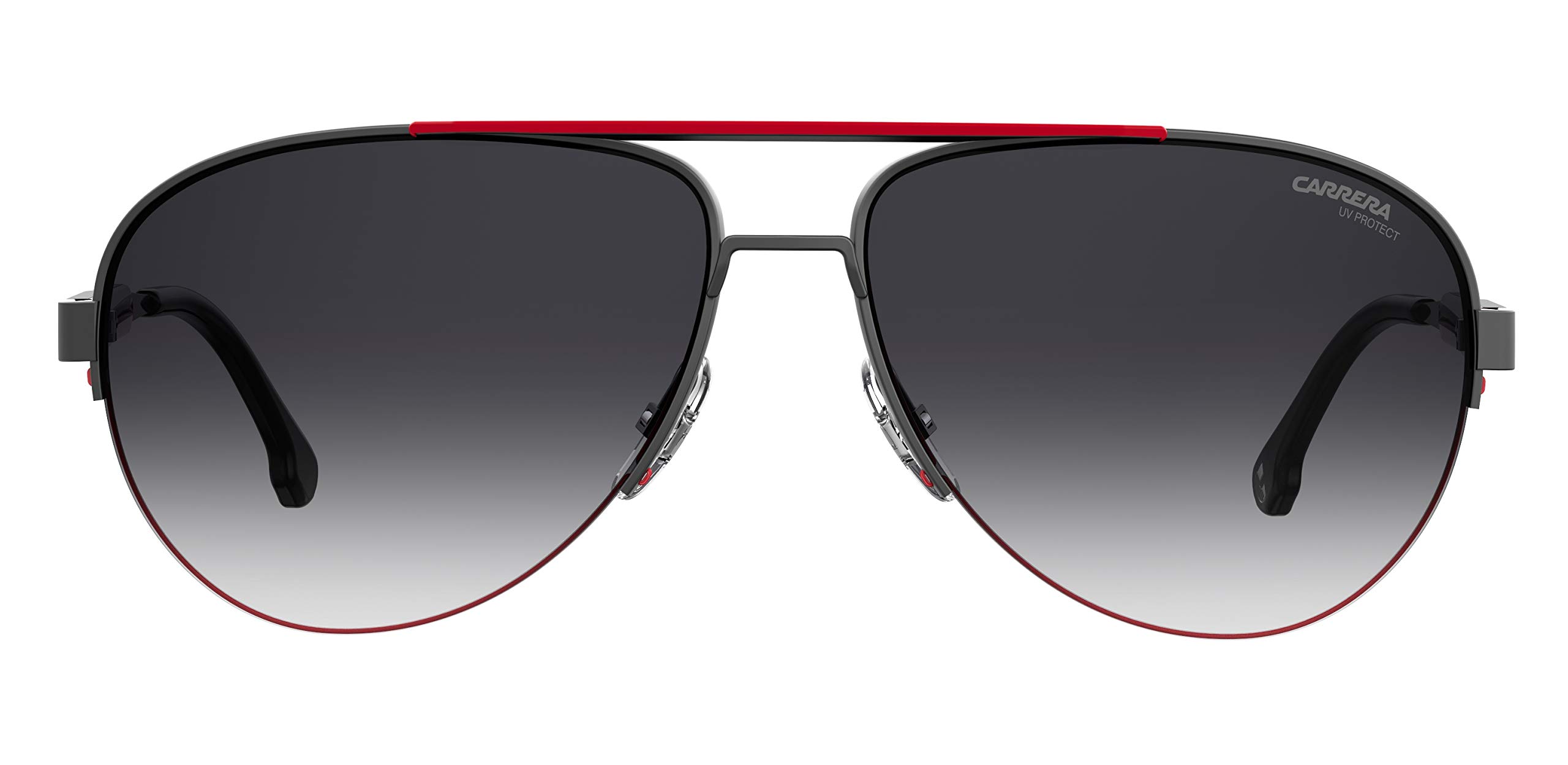 Carrera 8030/S Sunglasses CA8030S-0SVK-9O-6215 - Semi Matte Ru Black Frame, Dark Gray Gradient