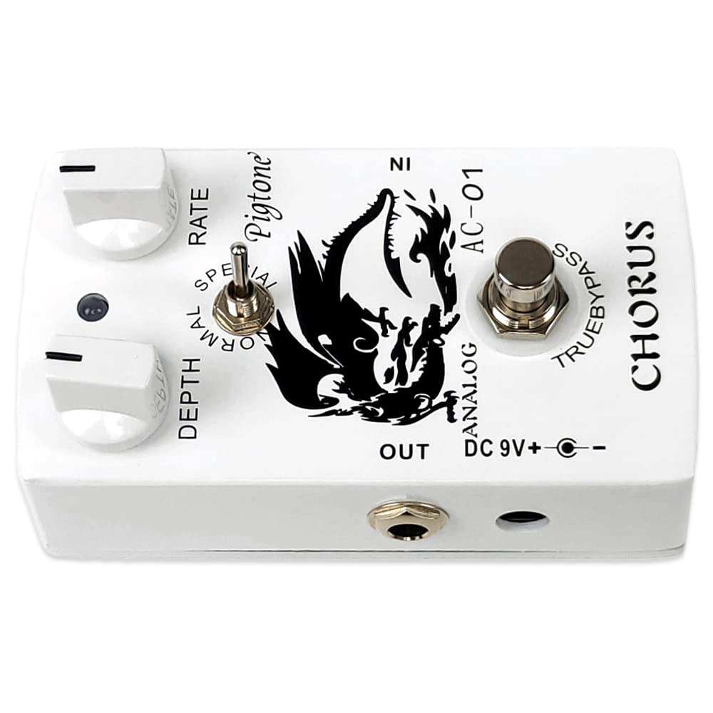 Chorus Electric Guitar Effects Pedal Type DC 9V True Bypass White (PP-25)