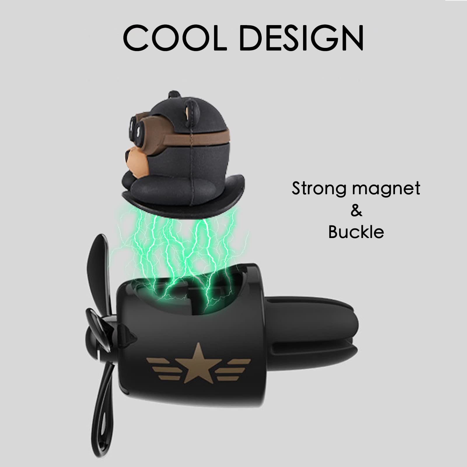Car Air Fresheners Cute Pilot Duck Car Diffuser Rotating Propeller Cartoon Automotive Air Outlet Car Perfume Decoration