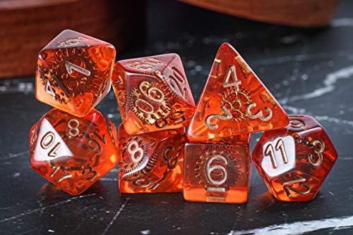 Steampunk Gear DND Dice Set for Dungeons and Dragons Gifts, D&D, D and D, Pathfinder, Accessories, D20, Polyhedral, Resin Dice, Metal, Dice Tray, Tower, Bag, Box