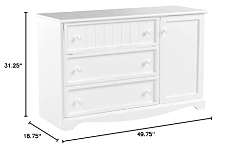 South Shore Savannah 3-Drawer Dresser with Door, Pure White