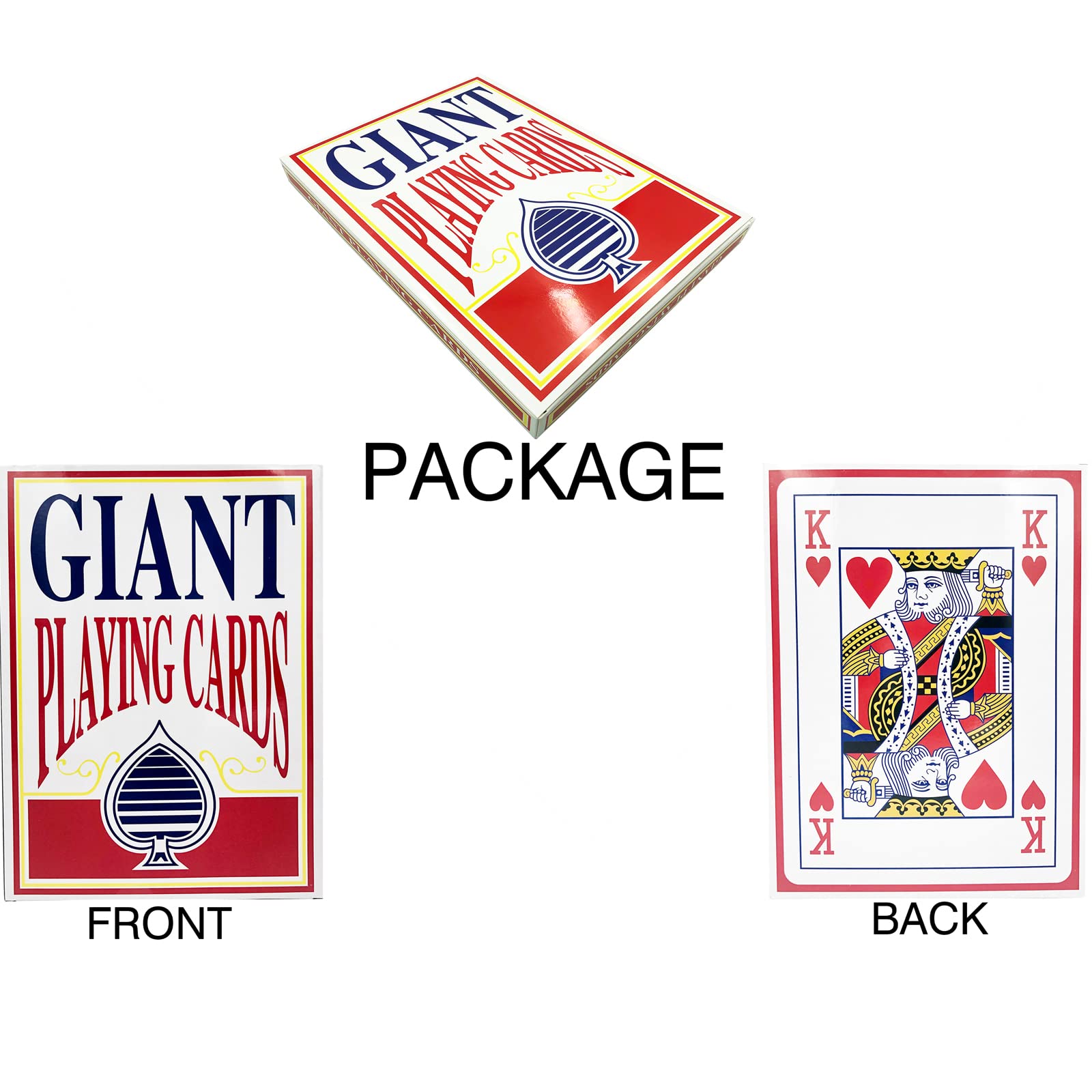 Yuanhe Jumbo Giant Playing Card Deck - 8X11 Inch Large Oversized Cards - Super Big Game Theme Full Deck - For Kids, Adults, Casino Party Decorations
