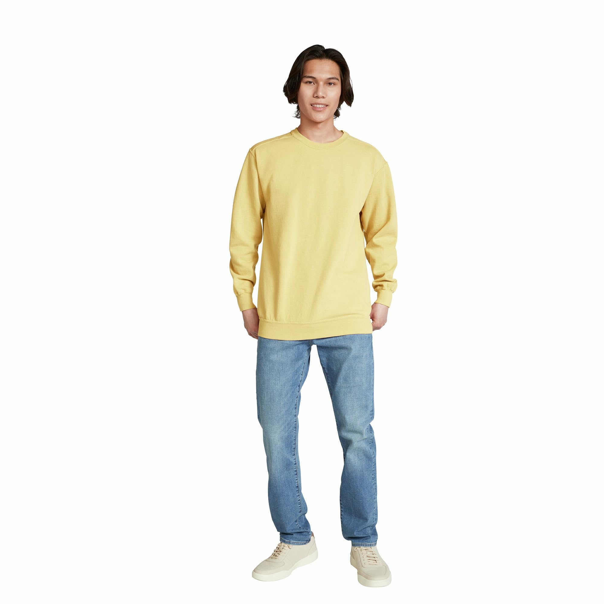 Comfort Colors Adult Crewneck Sweatshirt, Style G1566, Butter, Large