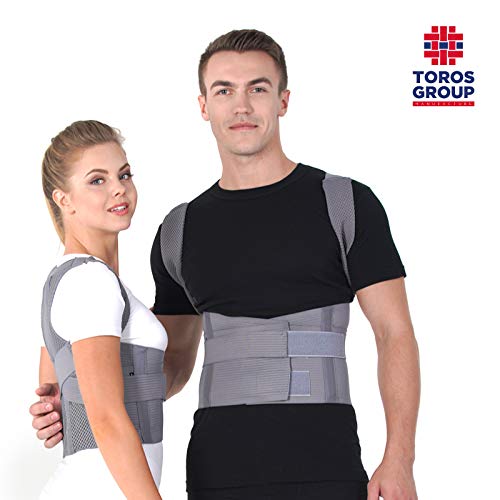 Comfort Posture Corrector and Back Support Brace / 100%-Cotton Liner X-Large Grey
