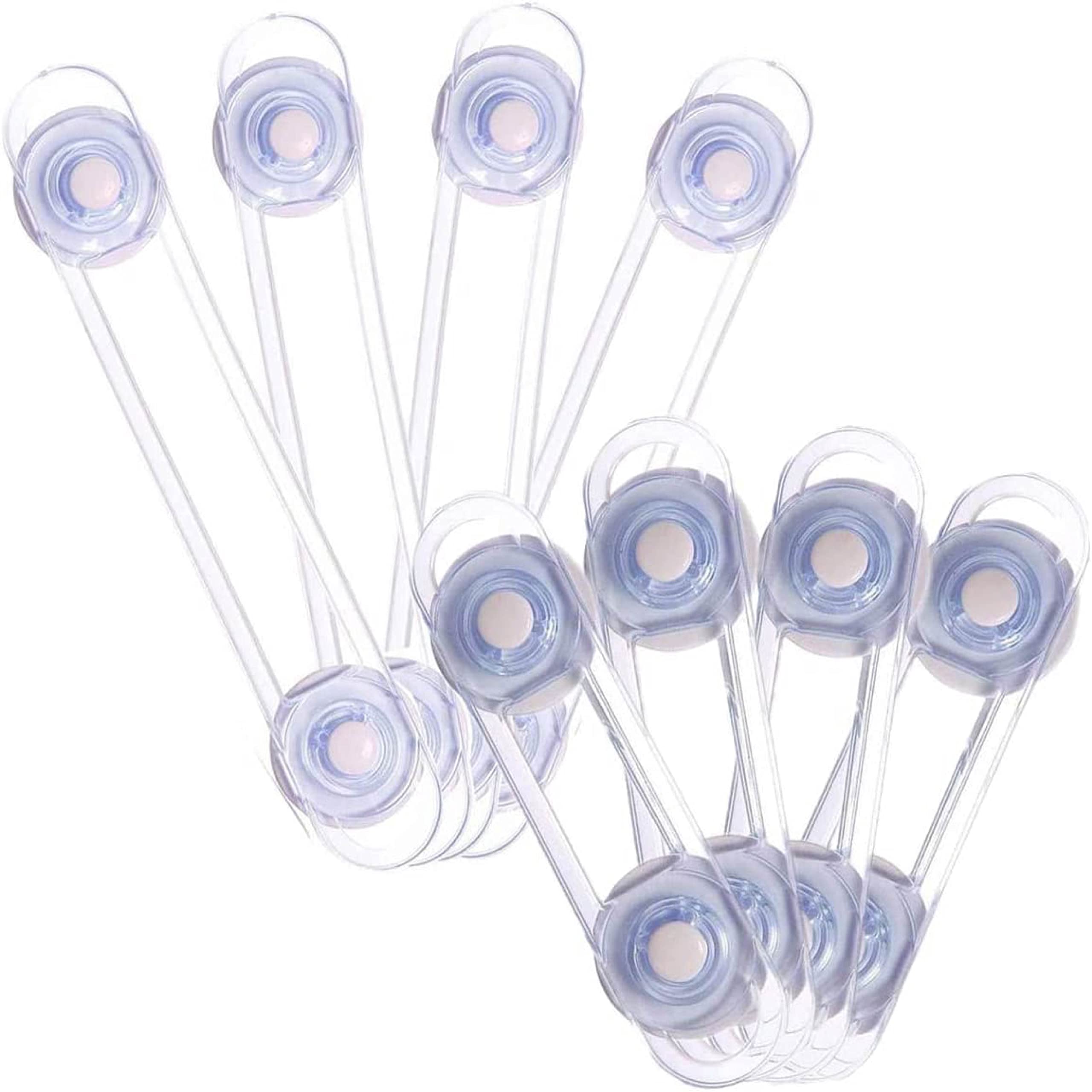 Cupboard Locks for Children, 8-Pack Transparent Child Locks Easy to Install Child Safety Cupboard Locks Child Locks for Kitchen cupboards Multipurpose Door Latch for Kitchen cabinets, Drawers, Oven