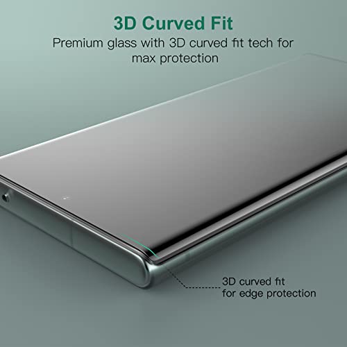 Gatatol [3 Pack] for Galaxy S23 Ultra Screen Protector [Fully Support Fingerprint & S Pen] 3X 3D Curved Tempered Glass for Samsung S23 Ultra 5G