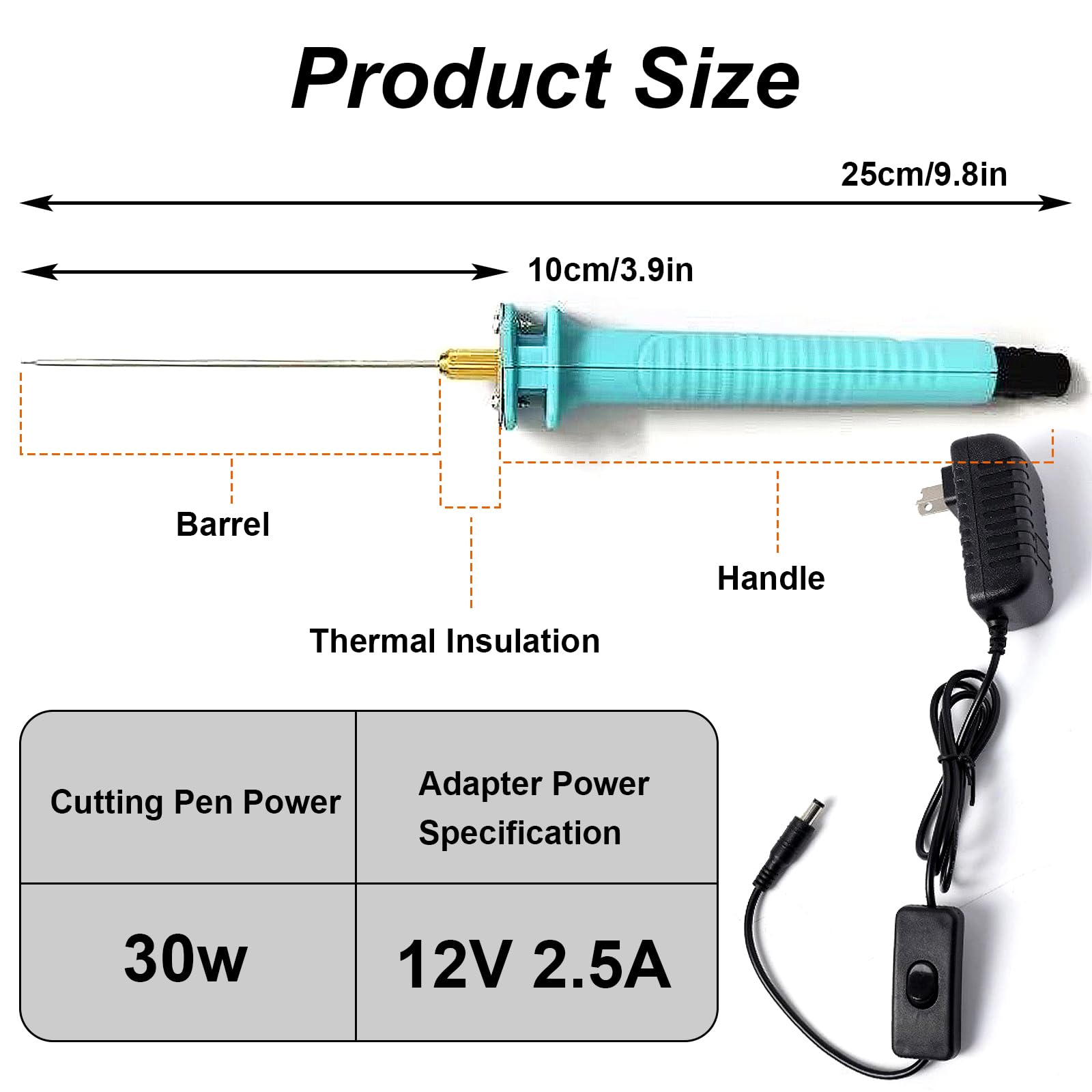 Foam Cutter Electric Hot Wire Foam Cutter Kit Foam Cutting Pen Set 30W 10cm Styrofoam Cutting Pen With Power Adaptor Electric Cutting Machine Pen Tools Kit For Art Making Foam Carving