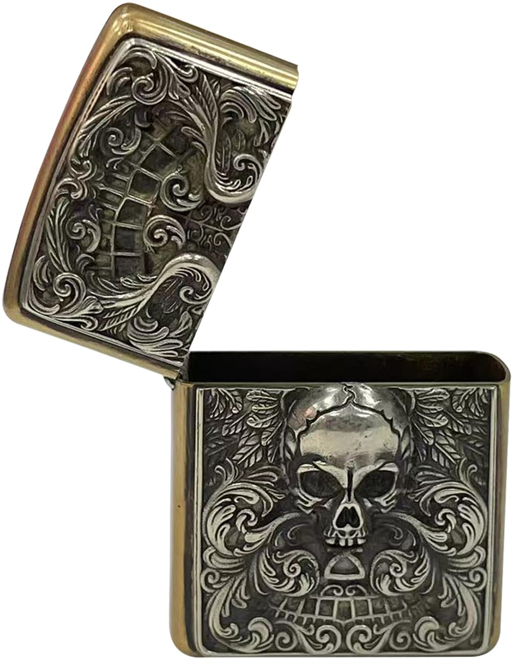 Brass Lighter Case Metal Replacement Tank Handmade Gift for Men, Retro Lighter Sleeve Pouches Lighter Protective Storage Case Holder for Father Boy Friend Husband