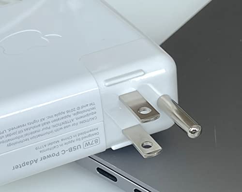 Grounded Duckhead for Apple Mac - No Tingling or Buzzing! - AC Wall Adapter Plug Duck Head 3-pin US Charger for MacBook/iPhone/iPod AC Power Adapter with Ground Prong - Won't Slip from Outlet