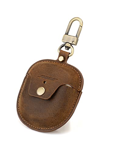 for Bose QUIETCOMFORT Earbuds II Bluetooth Headset Genuine Leather Case Big Shark 2nd Generation Headphone Cover(Coffee Color)