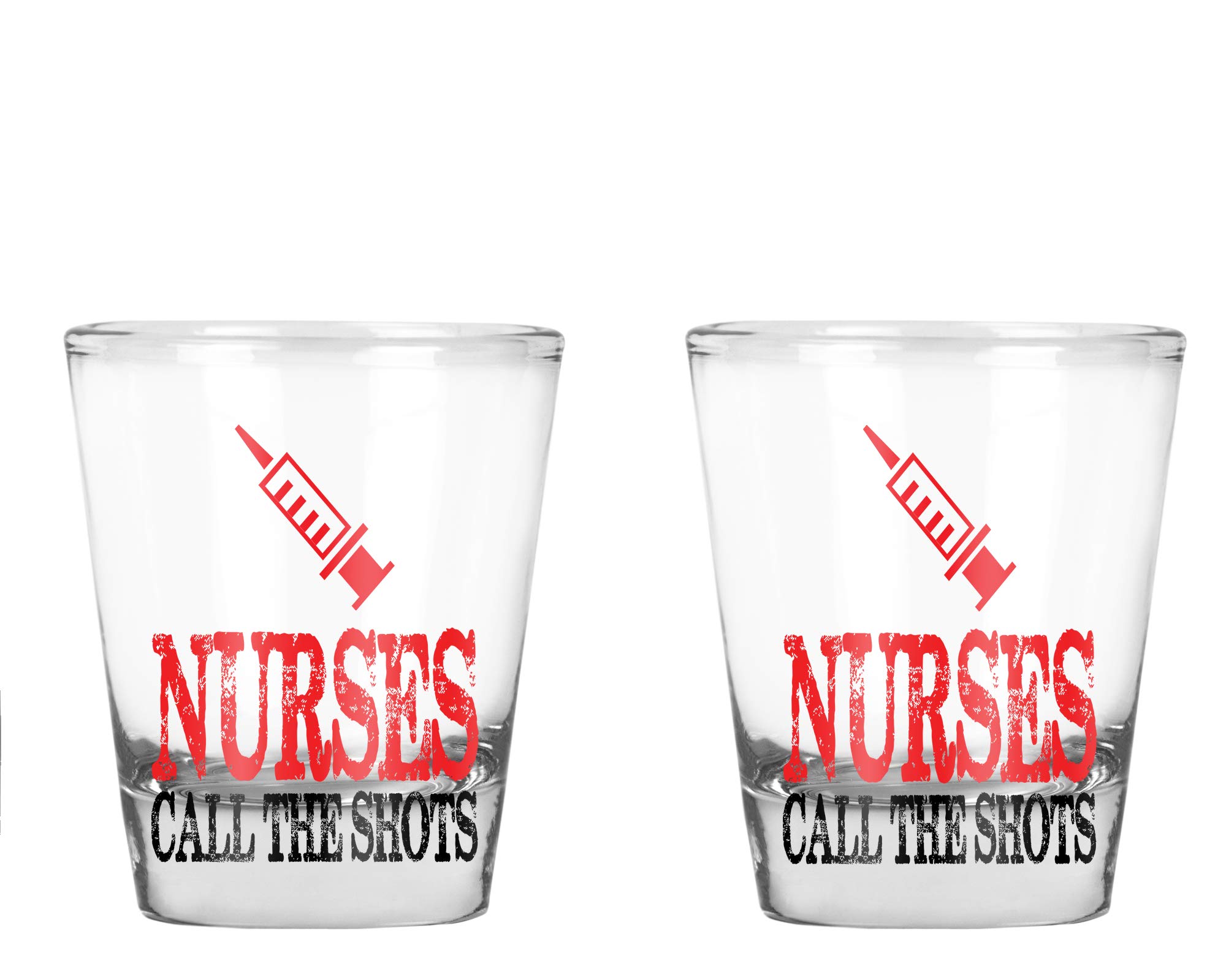 Crazy Bros Tees Nurses Call The Shots - Funny Birthday Idea for Nurses- 1.75 OZ Shot Glass (2)