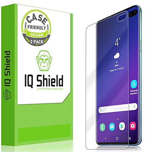 IQShield Screen Protector Compatible with Galaxy S10 Plus (S10+ 6.4 inch)(2-Pack)(Case Friendly) Anti-Bubble Clear TPU Film (NOT Compatible with Verizon S10 5G 6.7)(Works with Fingerprint ID)