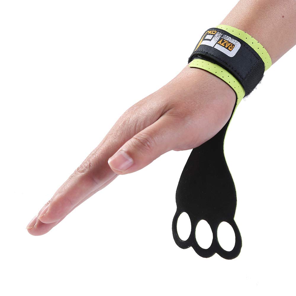 CrazyFoxs Ergonomic Microfiber Hand Grips for Gymnastics Pull-ups Weightlifting Kettlebell WODs Training, Breathable Comfort and Maximum Resistance for Men and Women (Small)