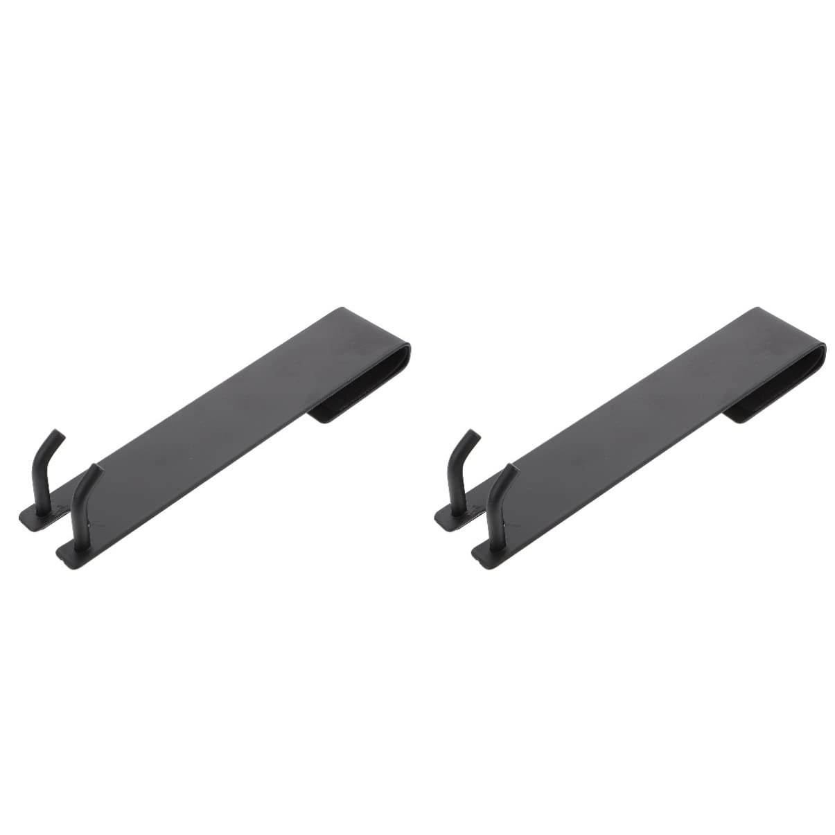 DOITOOL Towel Hooks 2pcs Rack Stainless Clothes Cabinet Steel Home Hanger Glass Storage Hangers Shower Black Organizer Door, The for Towel Bedroom Extended Over Clo Room Kitchen Clothing Towel Hook
