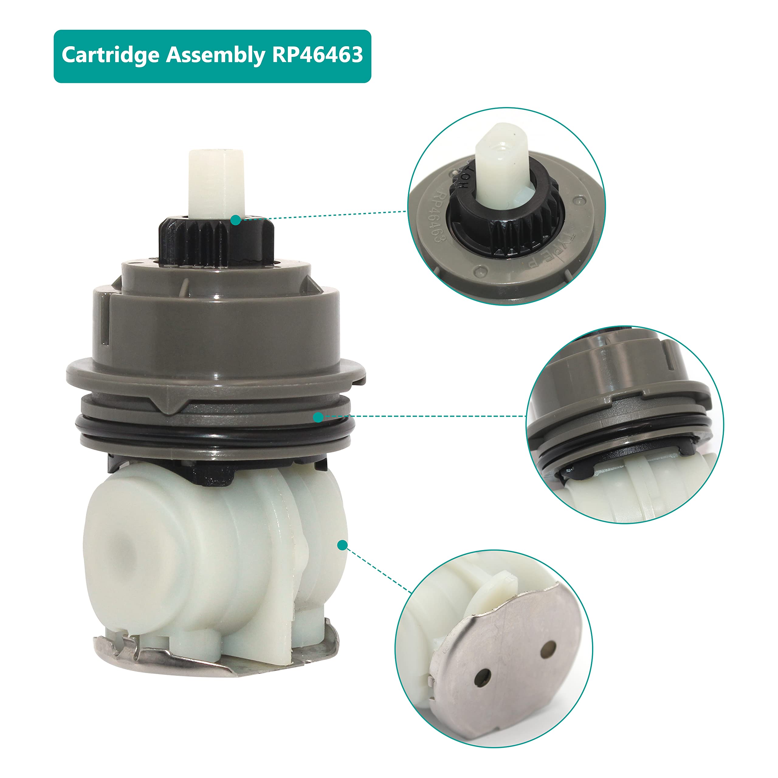 Cartridge Assembly RP46463 Rplacement For Delta Monitor 17 Series (2006-Present) Shower Faucet, Chrome