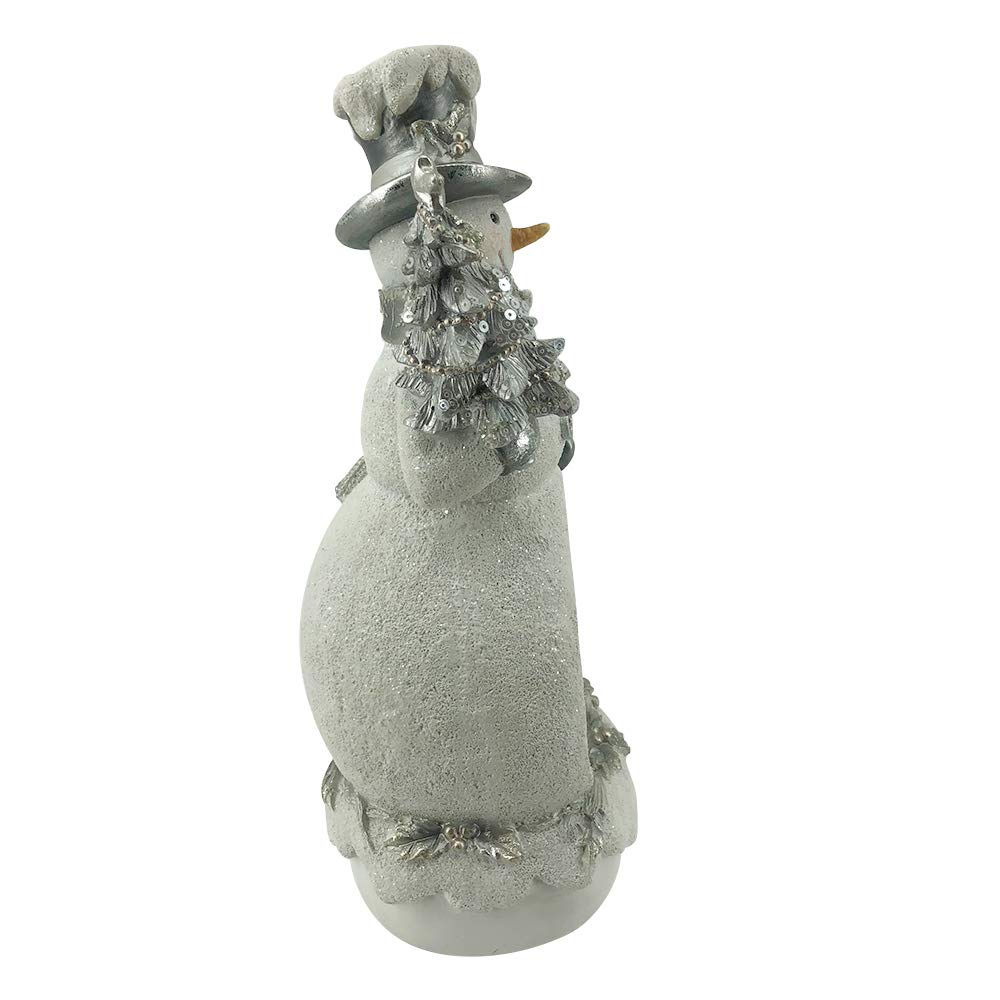 Comfy Hour Joyful Holiday Collection 11" Snowman Taking Christmas Tree with Reindeers Figurine, LED Light, Winter Decoration, Resin