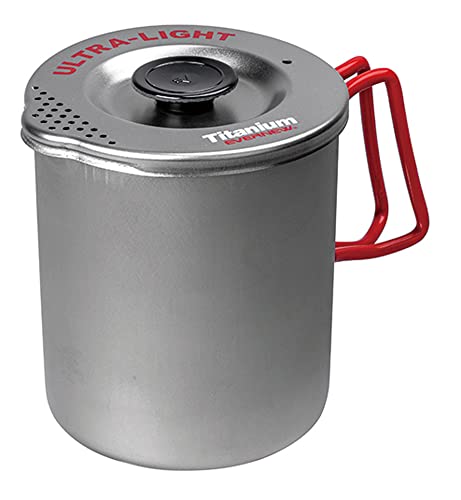 Evernew Titanium Lightweight Pasta Camping Pot with Strainer Lid, 750, Small