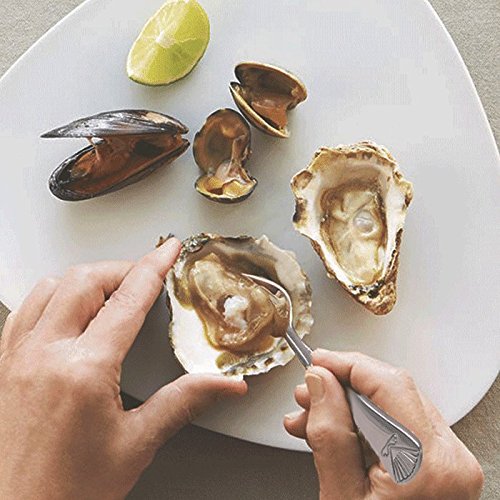 Specialty Oyster Forks Set of 6 Stainless steel 18 10 Center fork crafted into a knife