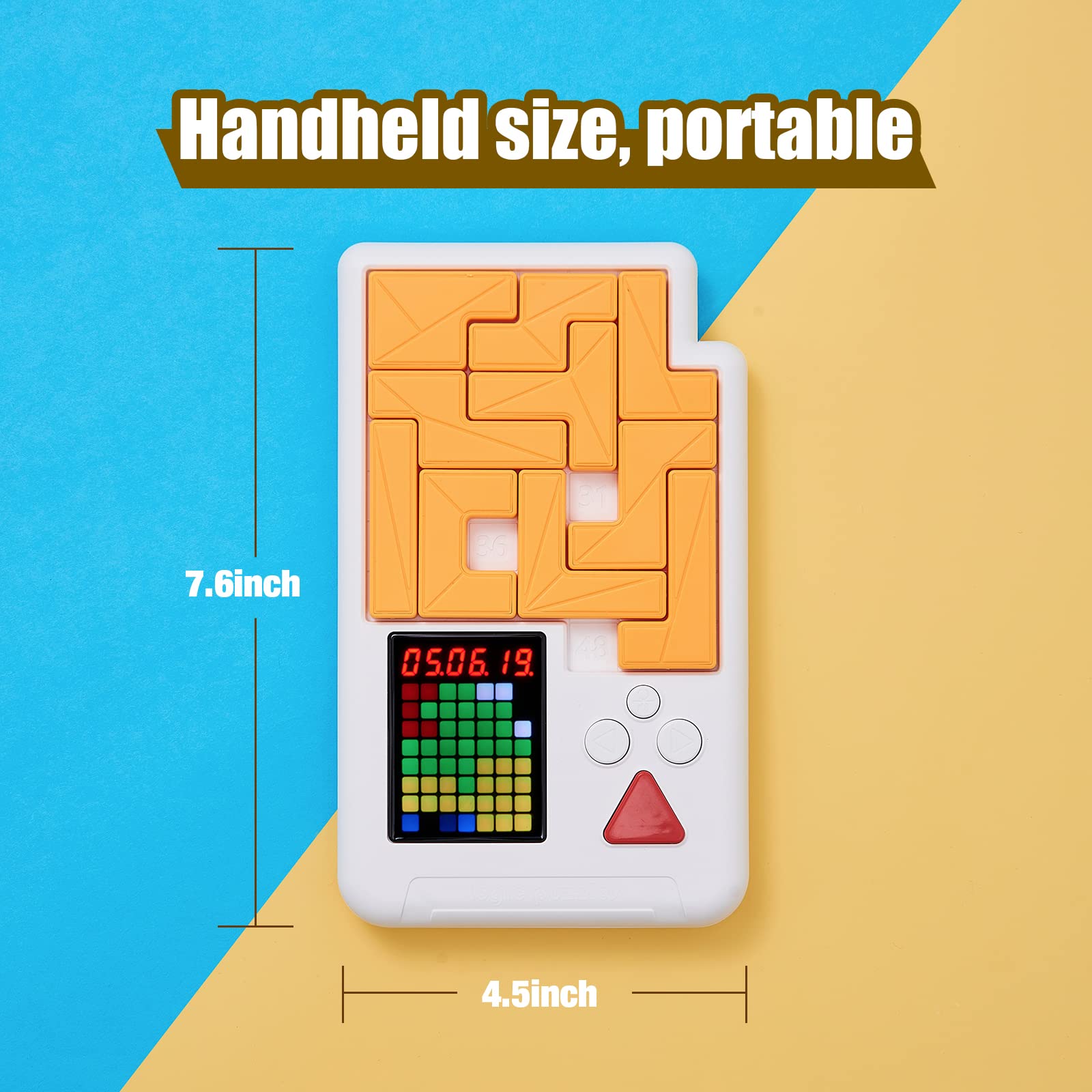 Blocks Puzzle Games Super Brain Puzzles for Adults 1000+ Levelled UP Challenges Brain Teaser Puzzles, Interactive Fidget Toys Handheld Games Console, Electronic Learning & Education Travel STEM Toys