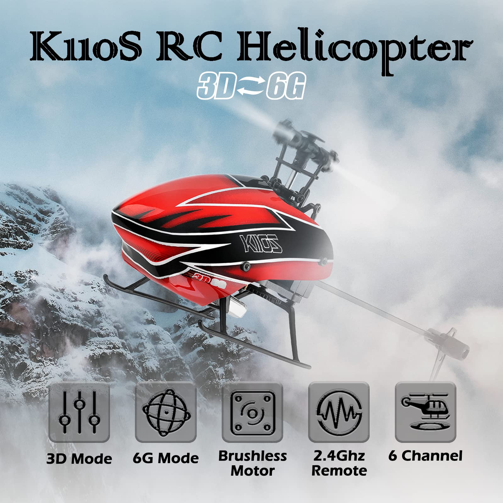 CKYSCHN Remote Control Helicopter, WLtoys K110S RC Helicopters with 3D/6G Mode Gyro for Adults, 6 Channel RC Aircraft with Brushless Motor, Mini Helicopter with 3 Batteries