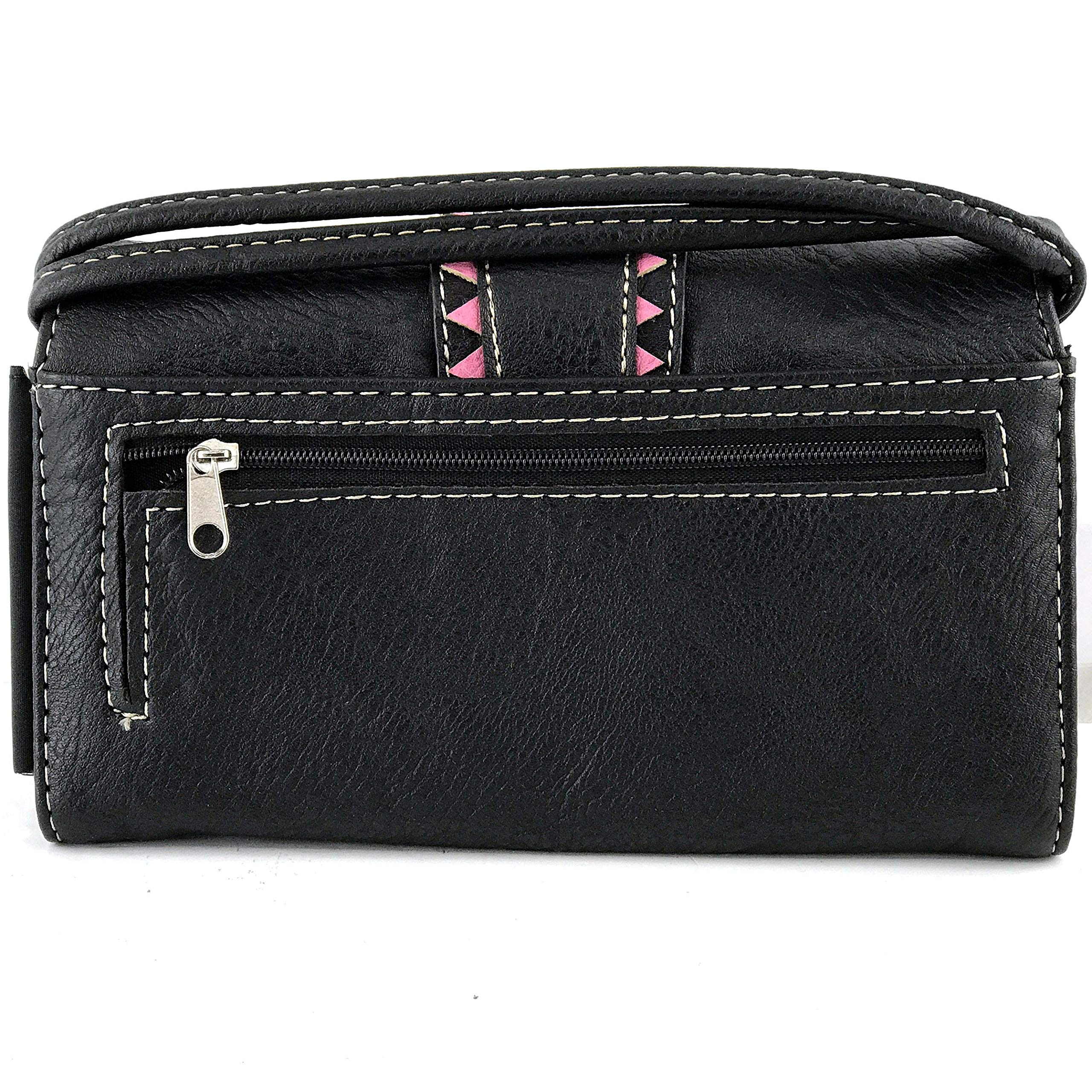 Zelris Buckle Abstract Butterfly Artwork Women Conceal Carry Handbag Wallet Set (Purple)