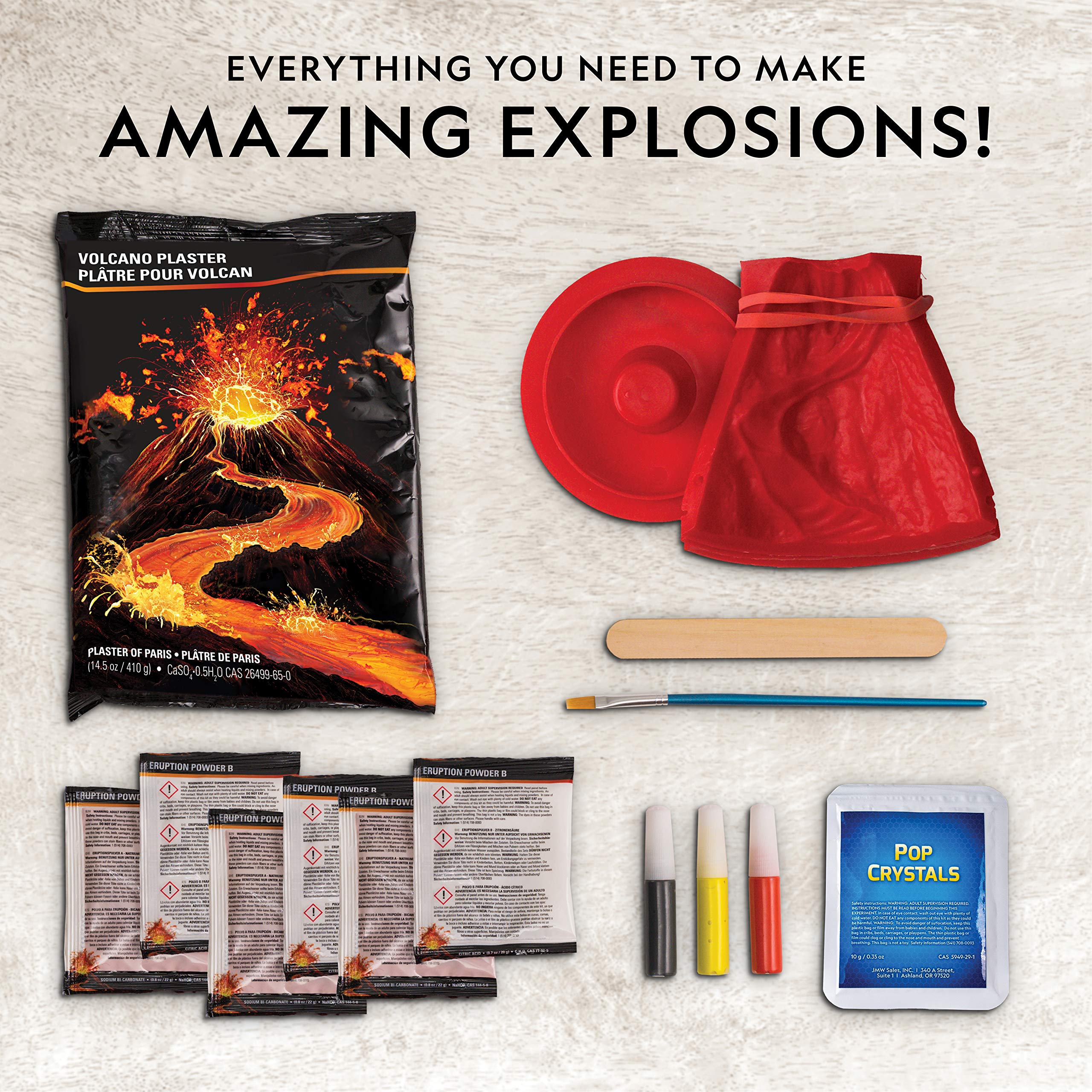 NATIONAL GEOGRAPHIC Ultimate Volcano Kit β Erupting Volcano Science Kit for Kids, 3X More Eruptions, Pop Crystals Create Exciting Sounds, STEM Science & Educational Toys (Amazon Exclusive)