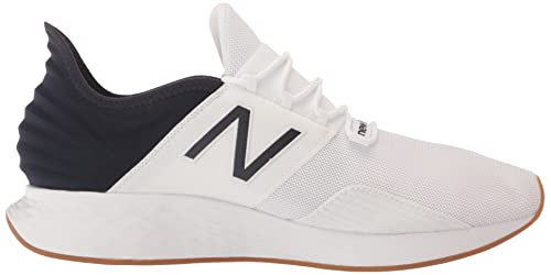 New Balance Men's Fresh Foam Roav V1 Running Shoe, White/Eclipse, 12