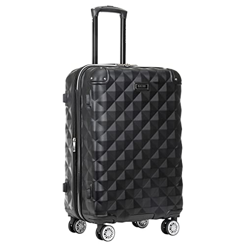 Kenneth Cole Reaction Diamond Tower Collection Lightweight Hardside Expandable 8-Wheel Spinner Travel Luggage, Black, 2-Piece Set (20" & 28")