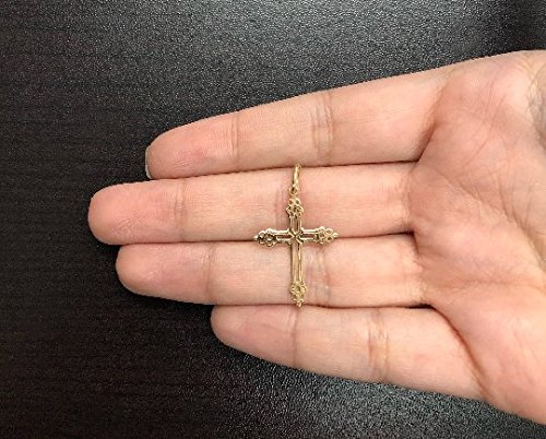 Carol Jewelry 18k Solid Yellow Gold Cross Pendant for Necklace for Men and Women