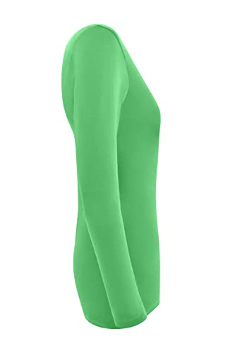 Natural Uniforms Women's Long Sleeve V-Neck T-Shirt Under Scrub (Light Green, Large)