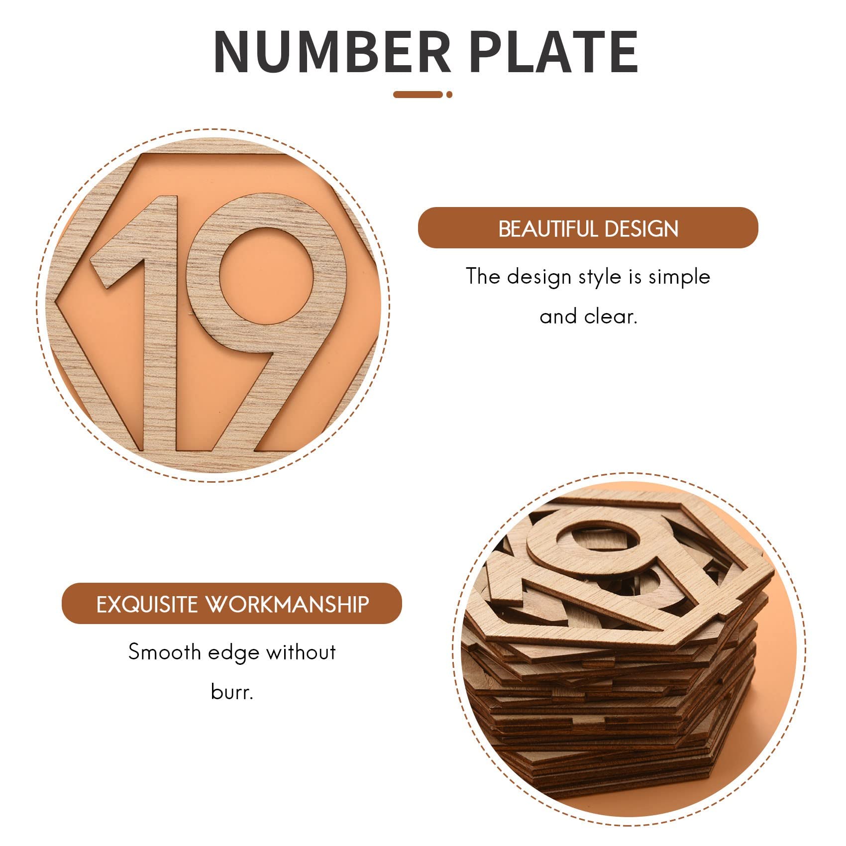 Geynutaly 1-20 Numbers Wood Signs Wedding Hexagon Table Number Wooden Table Numbers Rustic Wedding Engagement Seat Numbers Sign