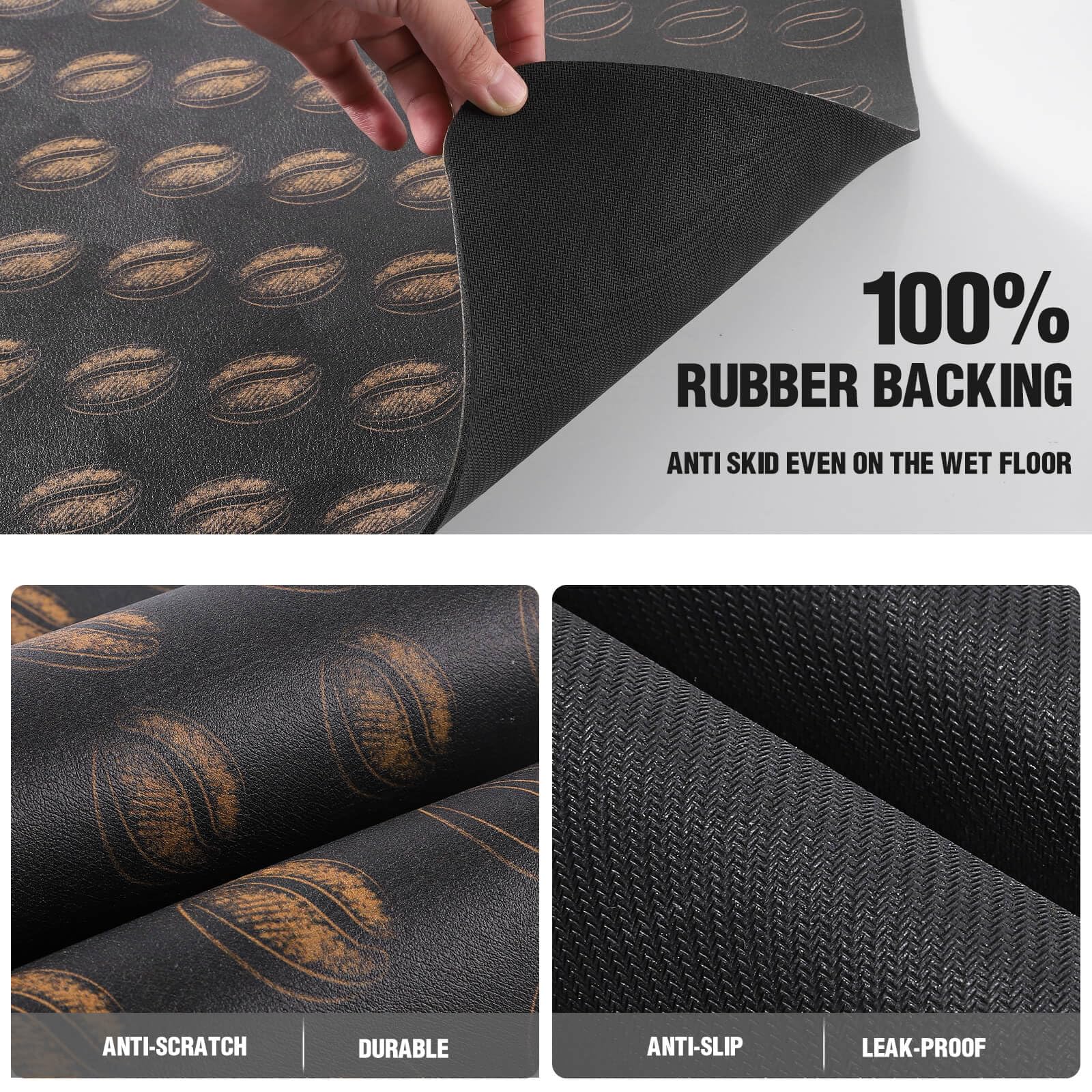 Coffee Mat Coffee Bar Mat Hide Stain Absorbent Drying Mat with Waterproof Rubber Backing Fit Under Coffee Maker Coffee Machine Coffee Pot Espresso Machine Coffee Bar Accessories-Black Marble