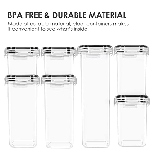 tyeloftute Airtight Food Storage Containers Set with Lids (7 Pack) for Kitchen and Pantry Organization Canister Set Free Marker and 7 Labels (Pink)