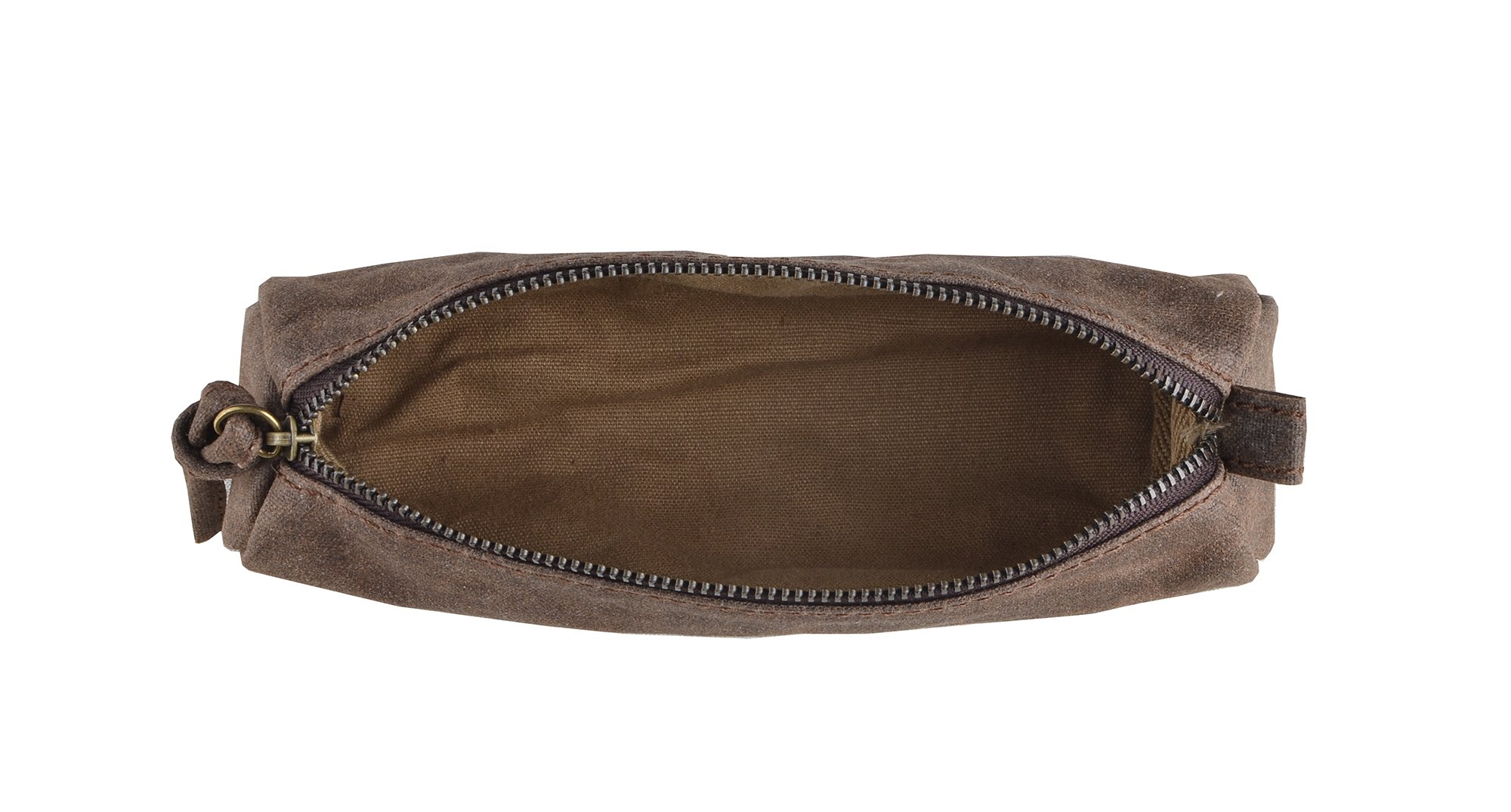Gootium Vintage Waxed Canvas Pencil Case Organizer For Artists, 7"x2"x2.5"