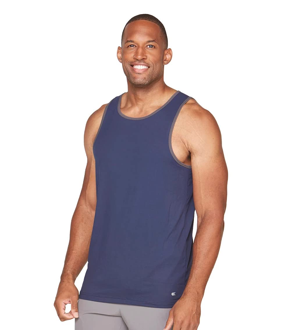 Colosseum Active Men's Performance Four Way Stretch Weight Lifting Tank Top (Navy, Small)
