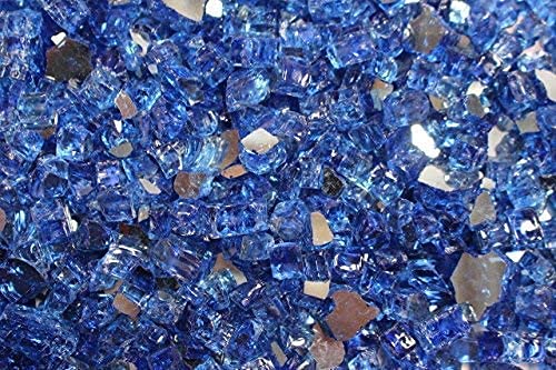 Exotic Fire Glass | Cobalt Blue Reflective Fire Pit Glass | 25 Pound Bag | Small 1/4 Inch Glass Size | Perfect for Any Natural Gas or Propane Outdoor Fire Pit
