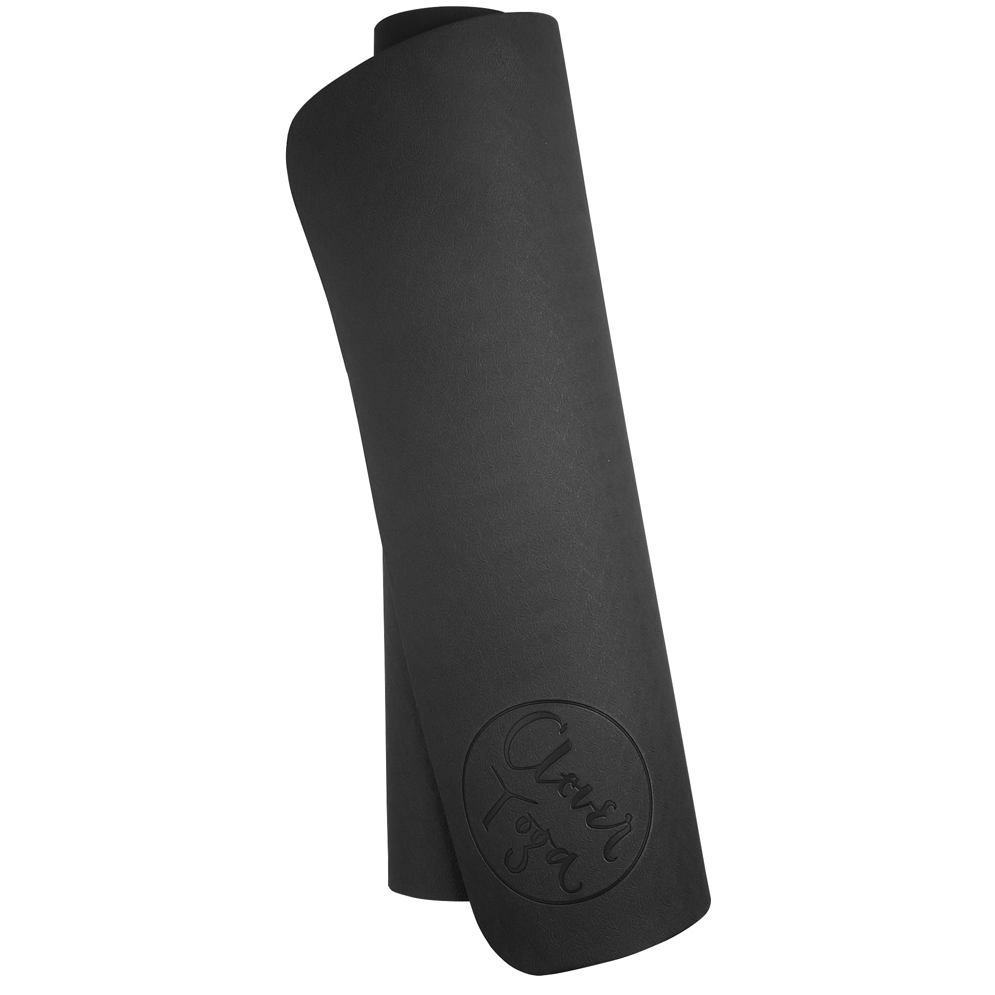 Clever Yoga Mat BetterGrip Eco-Friendly Recyclable Non-Slip and Durable TPE 6mm or 1/4" Thick - (Black)