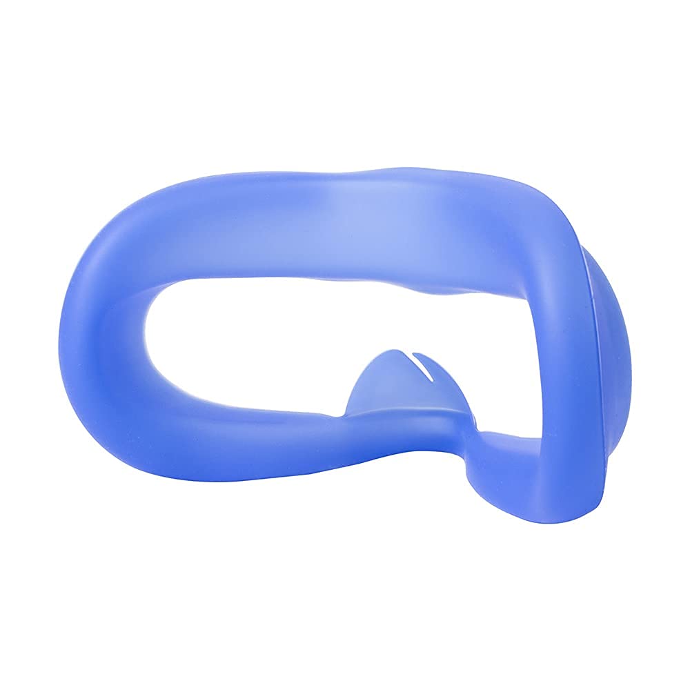 VR Face Cover Compatible for Meta/Oculus Quest 2 Headset, SINWEVR Sweatproof Silicone Interfacial Face Mask Pad Cushion, Washable and Light Blocking Quest 2 Accessories (Blue)