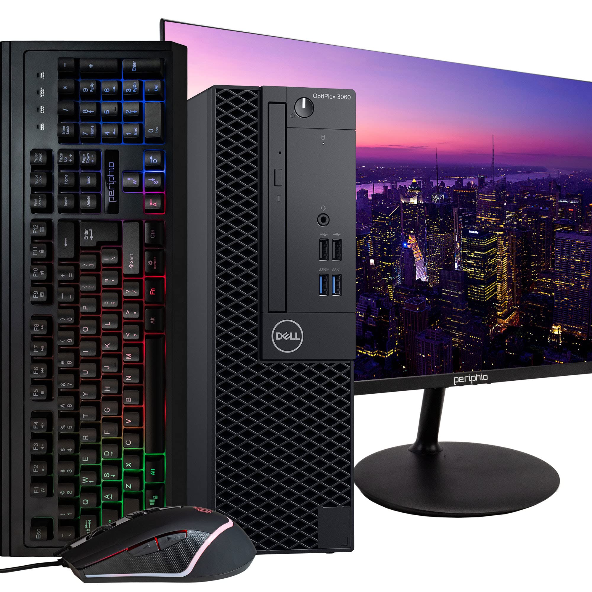 Dell Optiplex 3060 Desktop Computer | Quad Core Intel i5 (3.20) | 8GB DDR4 RAM | 500GB SSD Solid State | Windows 11 Professional | New 24in LCD Monitor | Home or Office PC (Renewed)